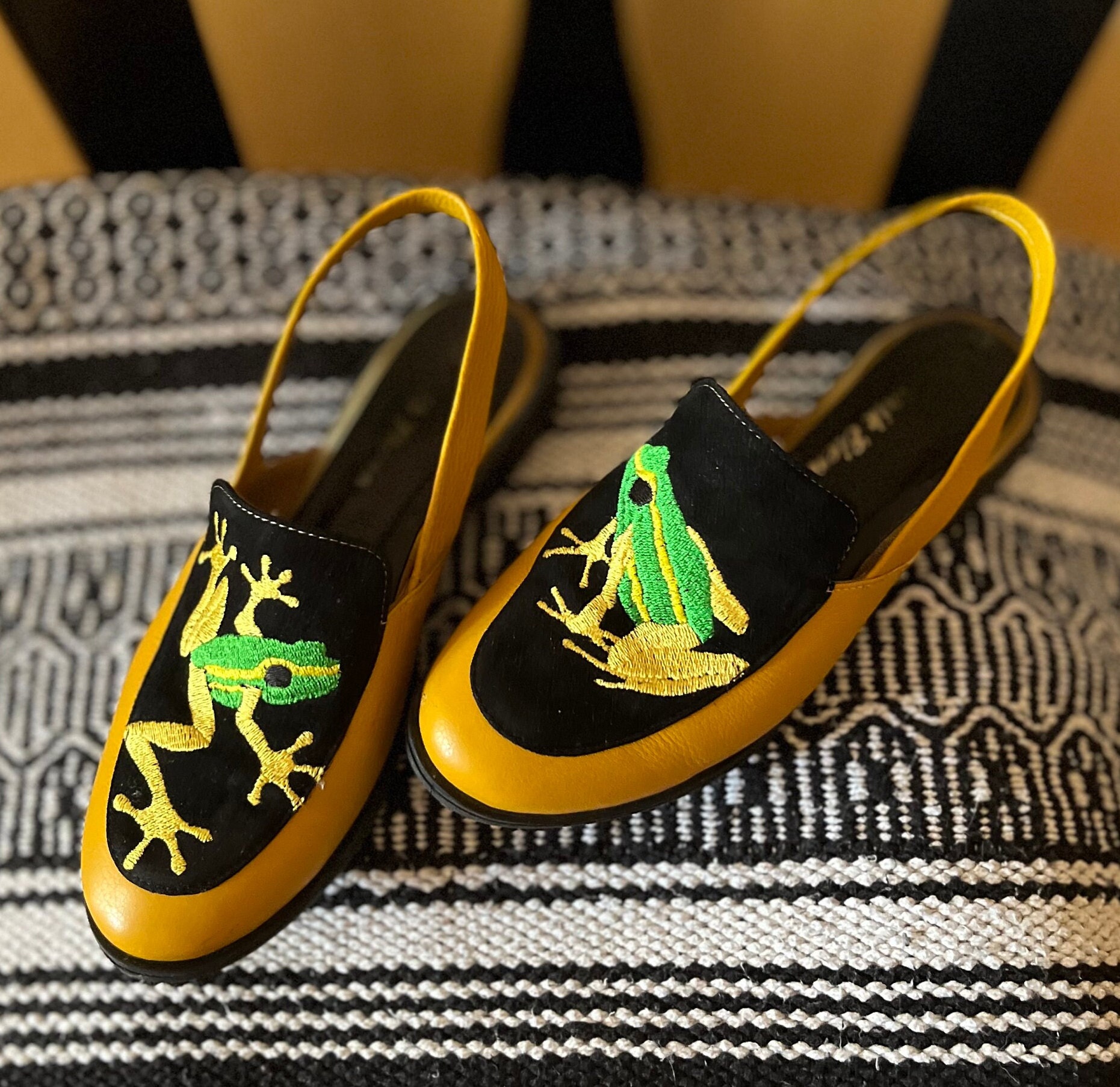 Yellow Leather Flat Sandals. Women's Comfortable Sandals With a Closed ...