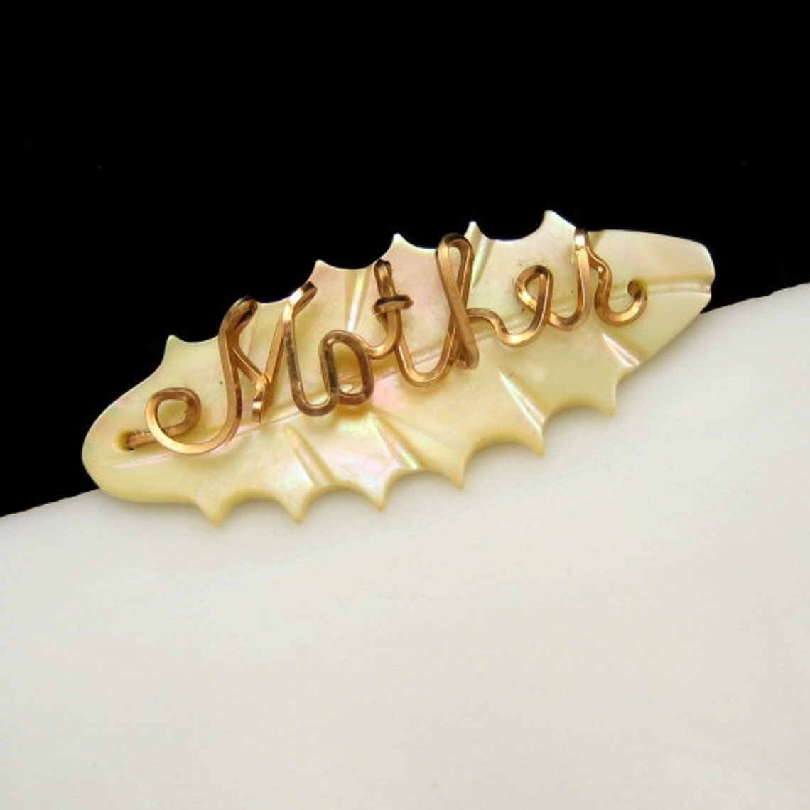 Vintage "mother" Brooch Pin Mid Century Carved Mother of Pearl MOP Oval ...