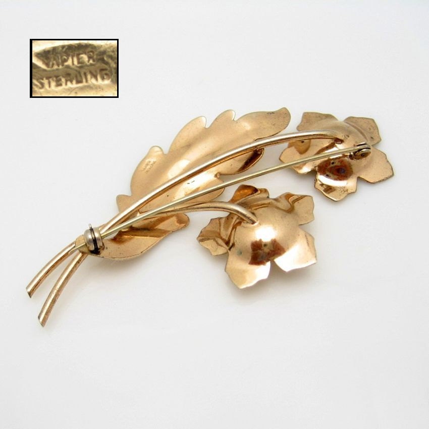 NAPIER STERLING Vintage Brooch Pin Mid Century 1940s Large - Etsy