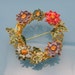 Vintage Wreath Brooch Pin Large Mid Century Colored Enamel - Etsy