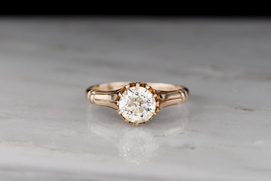 Victorian Engagement Ring: C. 1800s Antique Gold Solitaire With ...