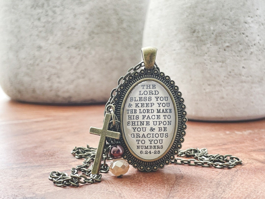 The Lord Bless You and Keep You Quote Pendant the Blessing Necklace ...