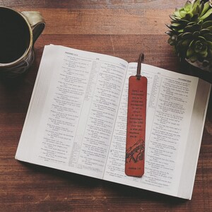 Leather Bible Bookmark Religious Gift for Him - Joshua 1:9 Be Strong ...