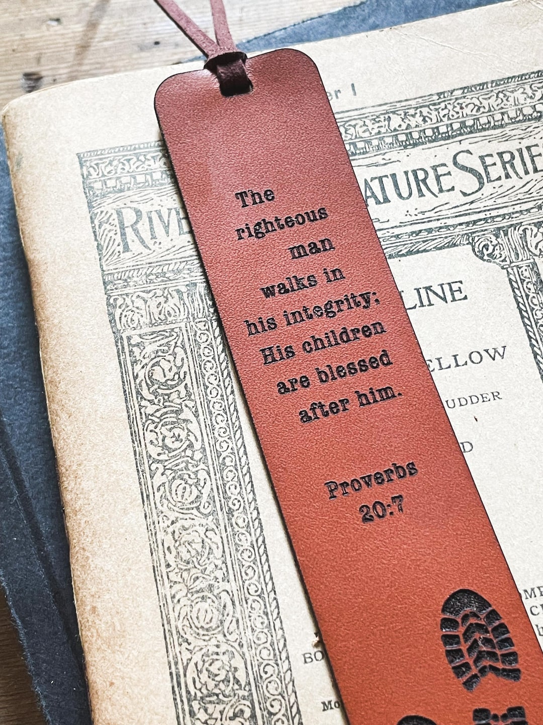 The Righteous Man Leather Bookmark Personalized Stocking Stuffer for ...