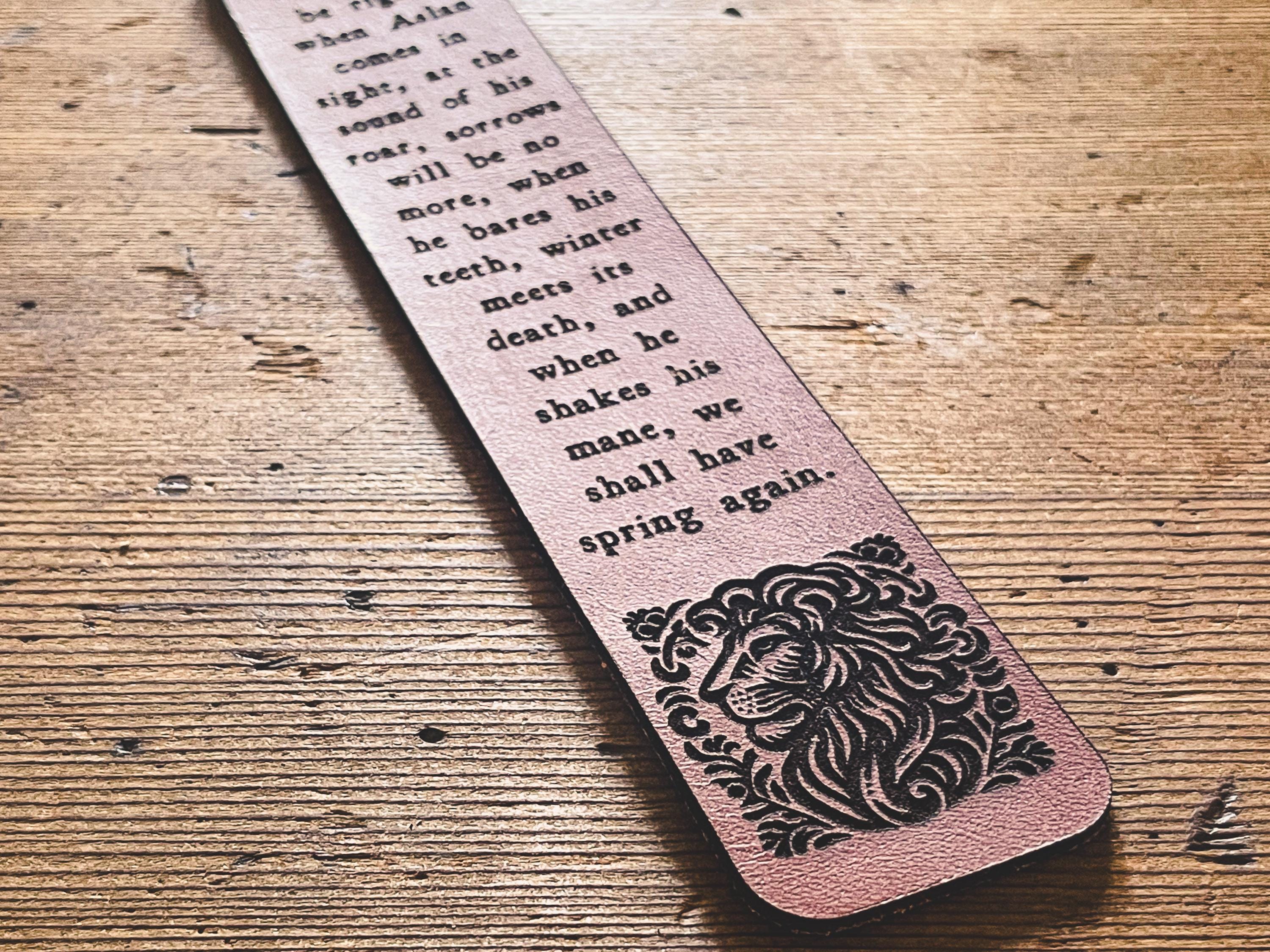 C.S. Lewis Bookmark Leather Chronicles of Narnia Book Lover Gift Aslan ...