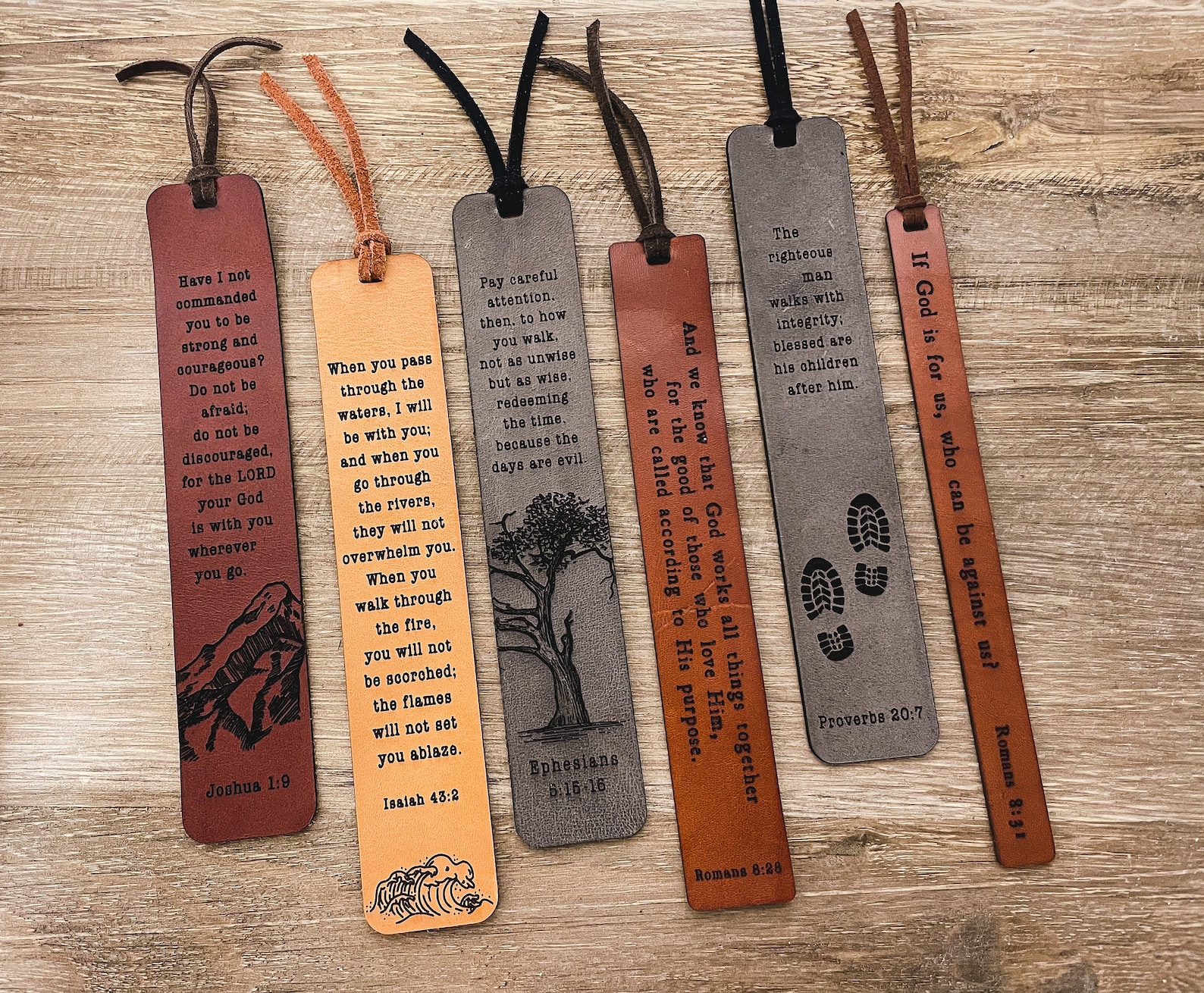 Custom Bible Bookmark Christian Gift for Men Personalized Leather Book ...
