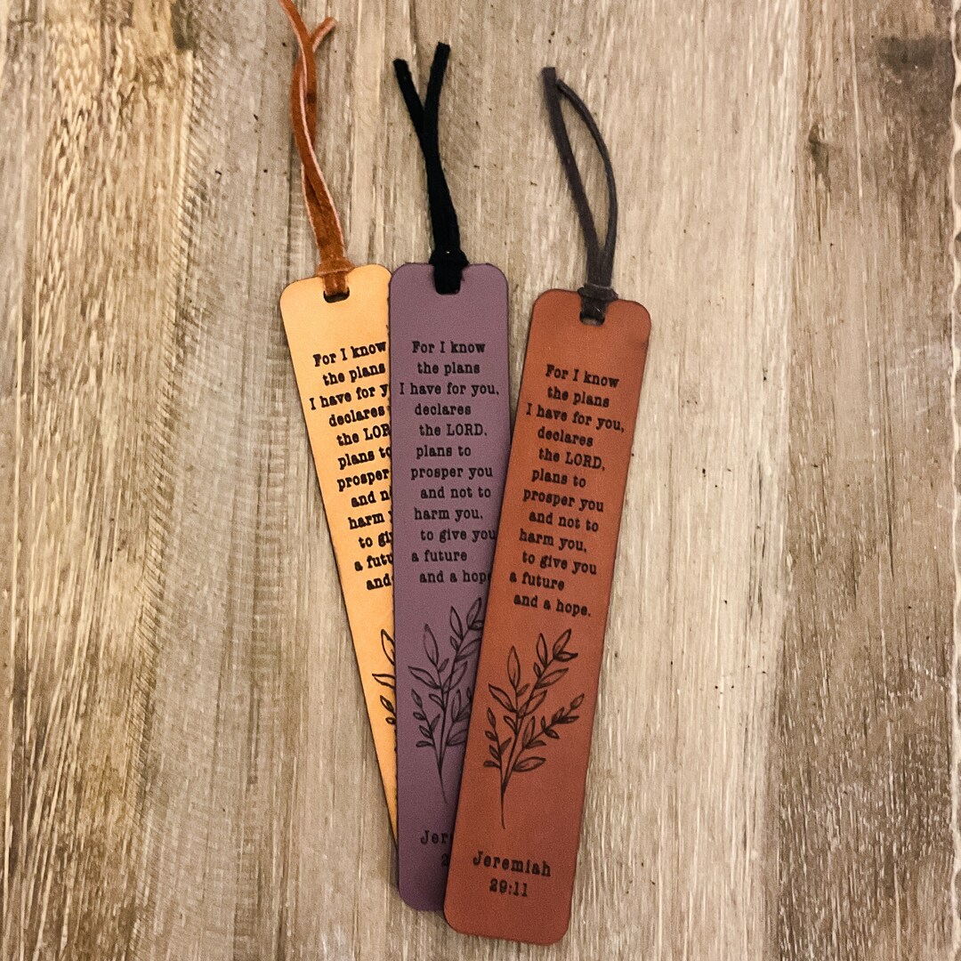 Leather Bible Bookmark Christian Gift for Men | for I Know the Plans I ...