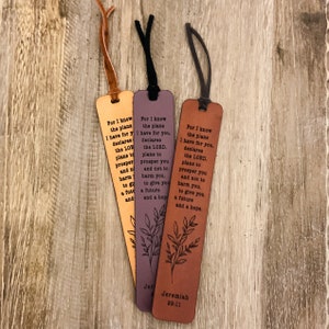 Leather Bible Bookmark Christian Gift for Men | for I Know the Plans I ...