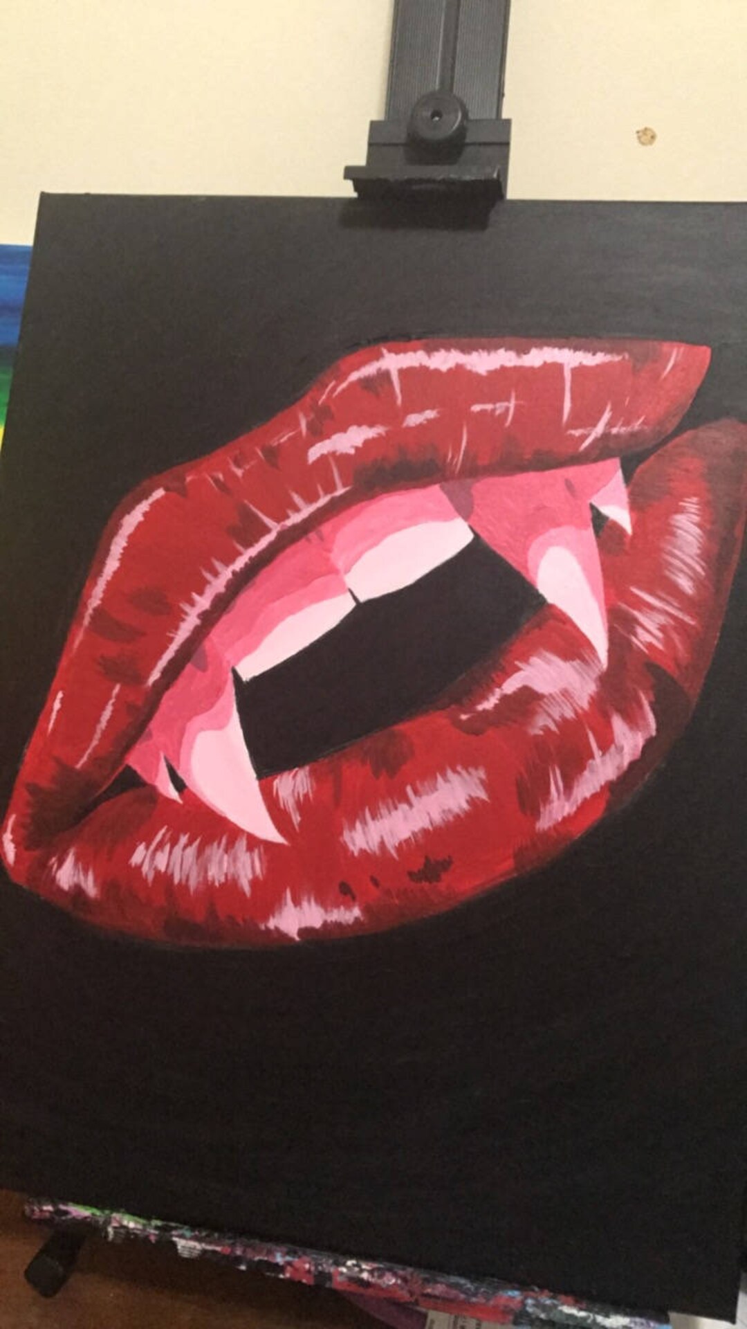 Fangs Vampire Acrylic Painting - Etsy