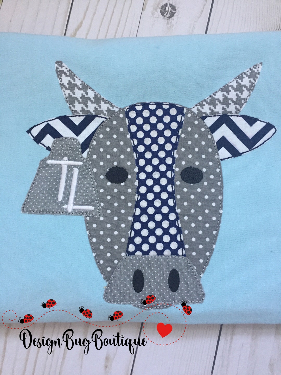 Bull Machine Embroidery Applique Design Vintage Stitch - Etsy