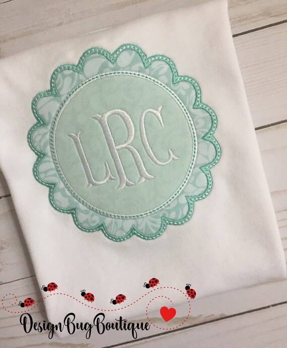 Scalloped Circle Frame Machine Embroidery Applique Design - Etsy