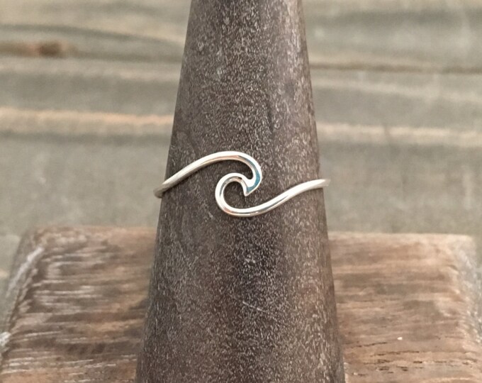 Solid Sterling Silver Wave Ring, 925 Solid Sterling Silver Ocean Wave ...