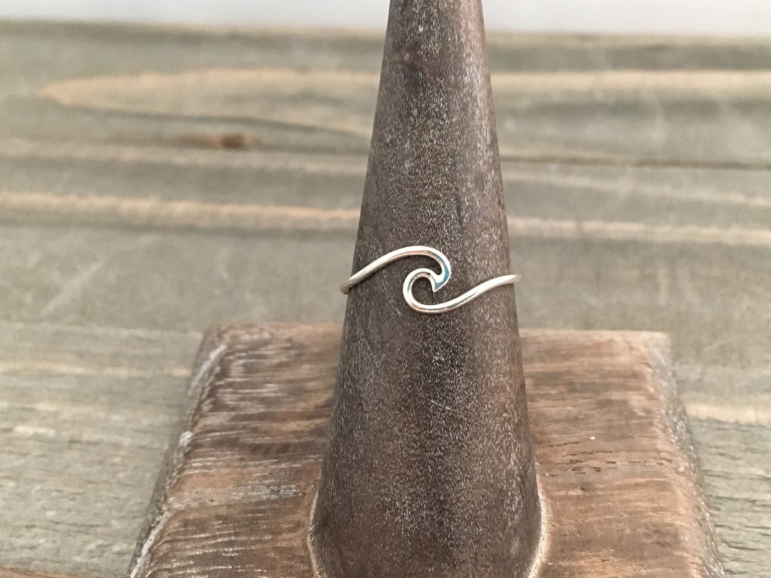 Solid Sterling Silver Wave Ring, 925 Solid Sterling Silver Ocean Wave ...