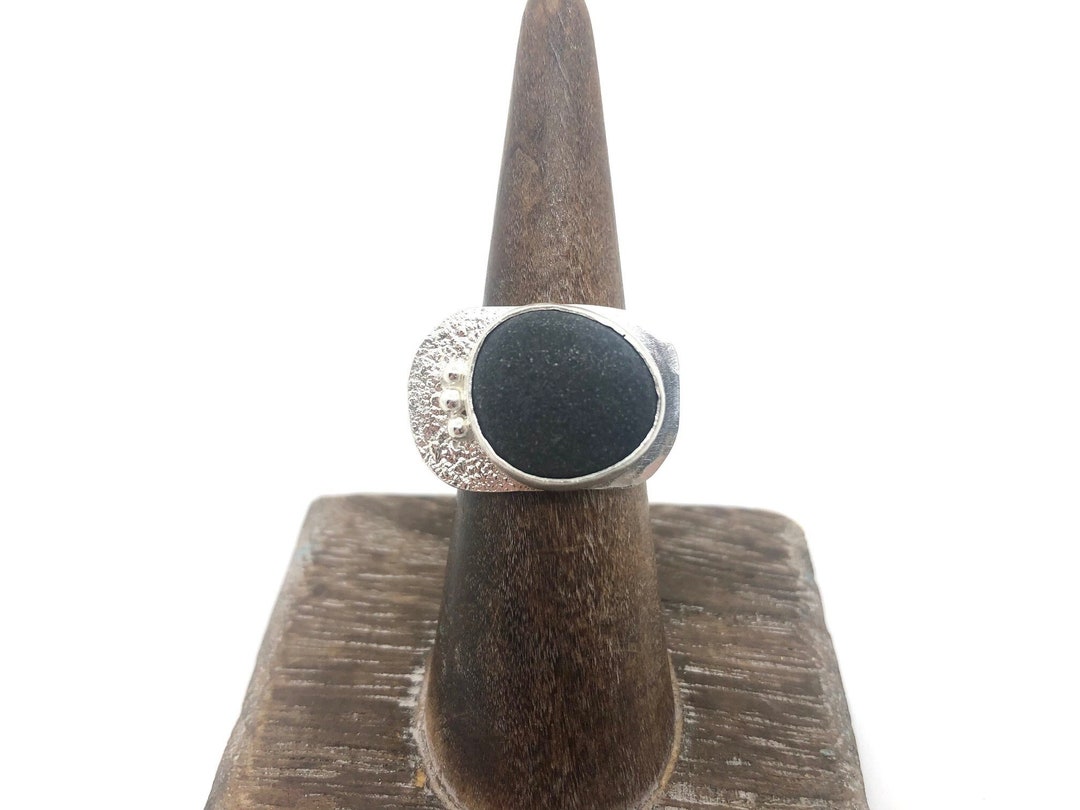 Lake Superior Basalt Stone Ring Beach Stone Sterling Silver - Etsy