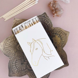 White Horse Head Matches With Gold Foil - Oversized Safety Matches - Etsy