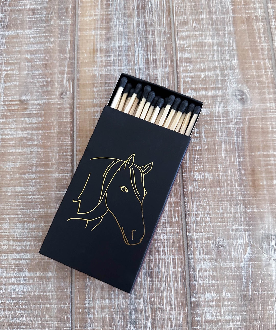 Black Horse Head Matches With Gold Foil Oversized Safety Matches - Etsy