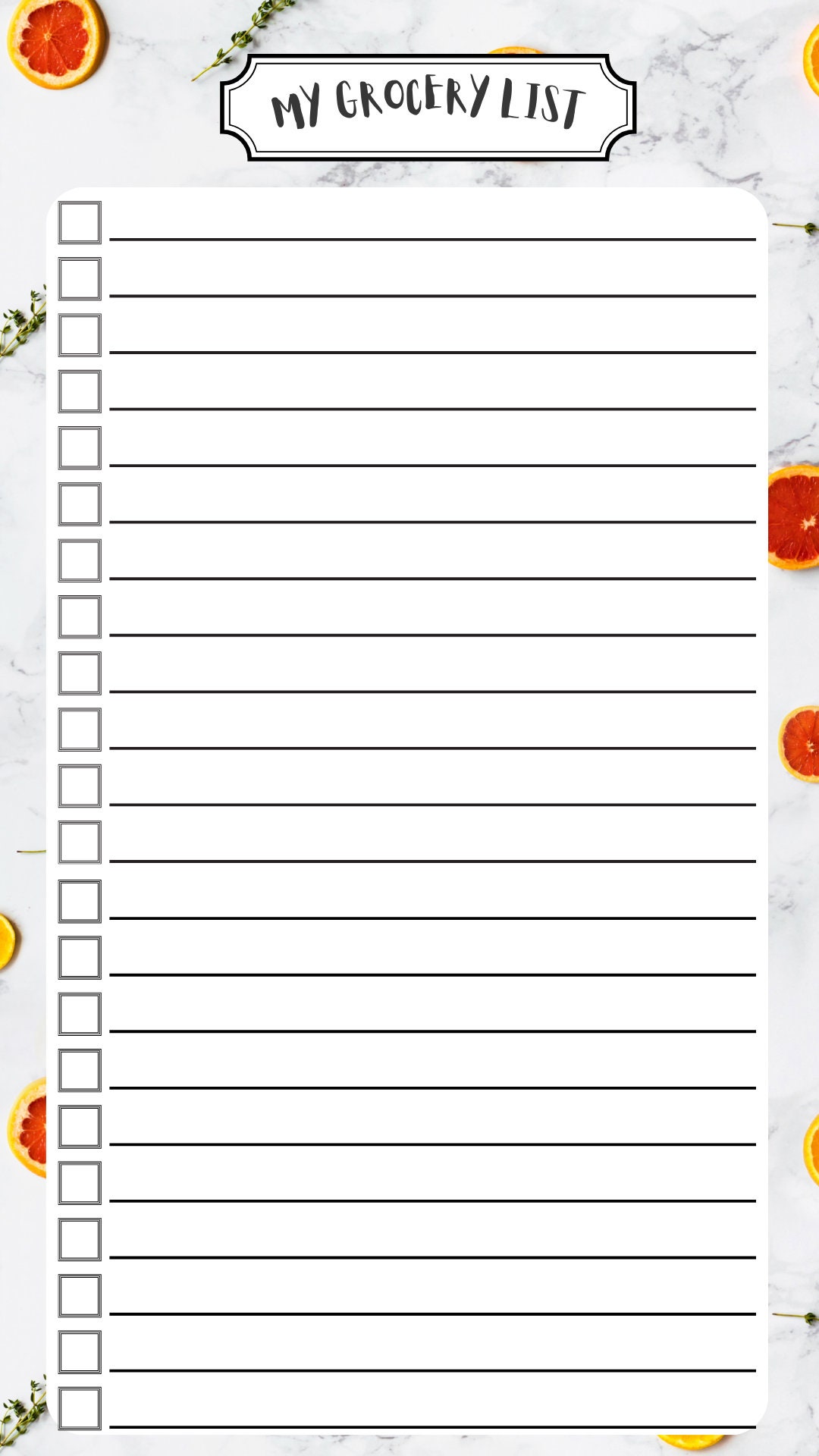 Simple and Cute Grocery Shopping List Template - Stay Organized and ...