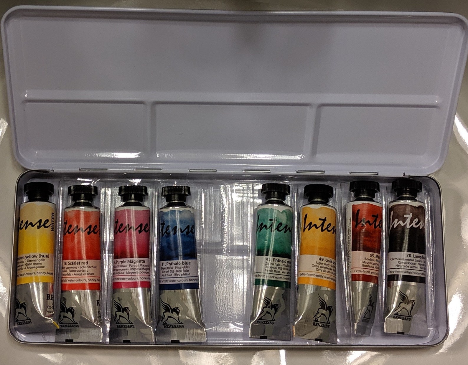 Renesans Intense Watercolor Paint Set of 8 15ml Tubes With Palette ...