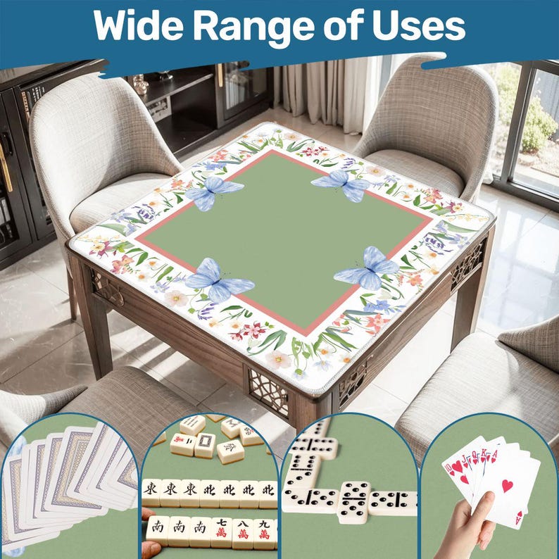 Mahjong Mat, Spring Floral Theme Mahjong Mat, Mah Jongg Mat - Etsy