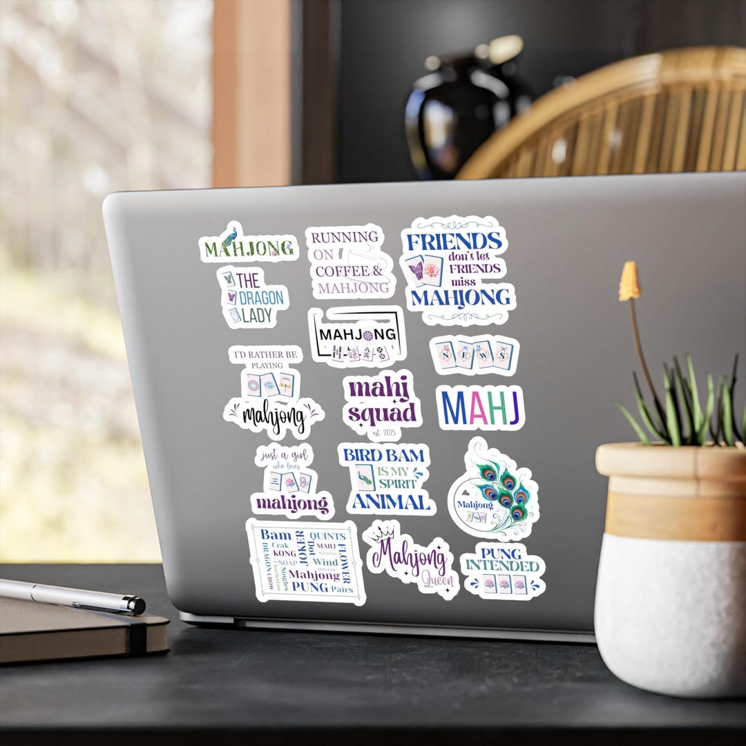 Mahjong Stickers, Fun Decals for Laptop, Water Bottle - Etsy