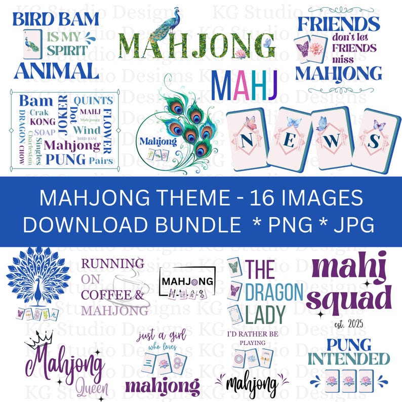 Mahjong Graphics Bundle: PNG, JPG, SVG Files (digital Download - Etsy