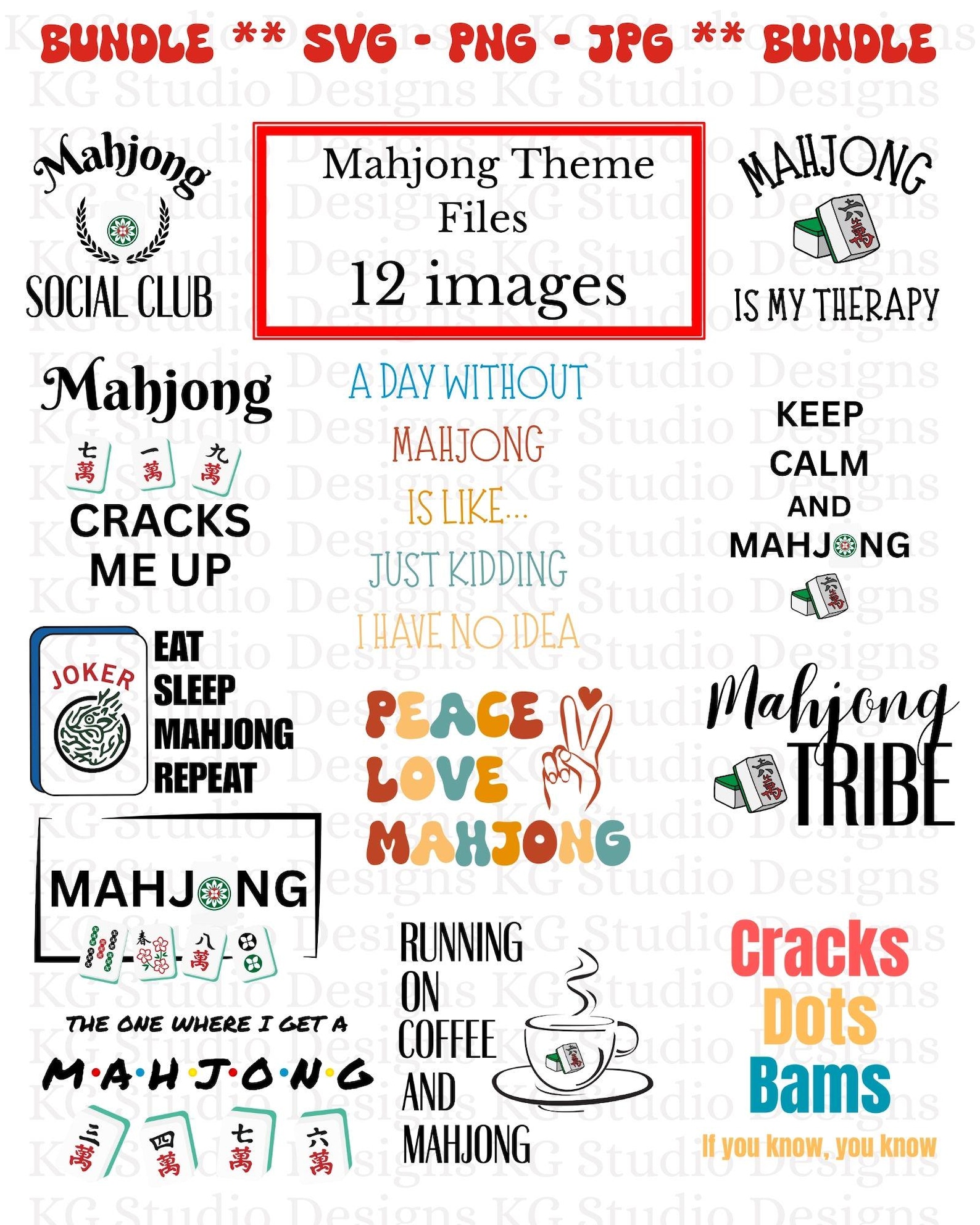 Mahjong Bundle, Mahjong Svg, Mahjong Png, Mahjong Jpg, Mahjong Digital ...