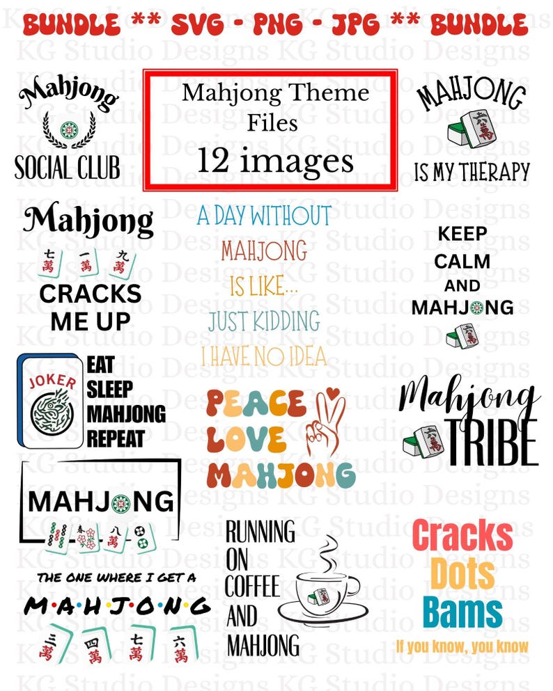Mahjong Bundle, Mahjong Svg, Mahjong Png, Mahjong Jpg, Mahjong Digital ...