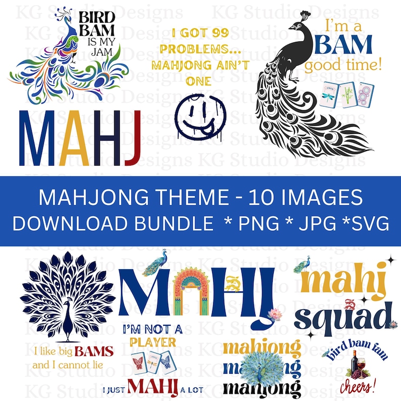 Mahjong Graphics Bundle: PNG, JPG, SVG Files (digital Download); Mahjong Theme - Etsy