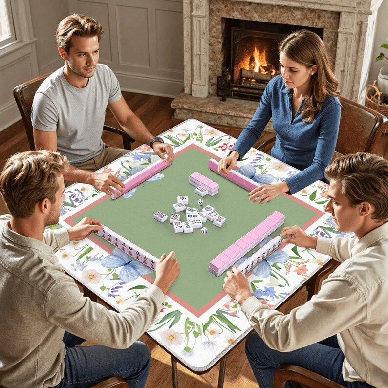 Mahjong Mat, Spring Floral Theme Mahjong Mat, Mah Jongg Mat - Etsy