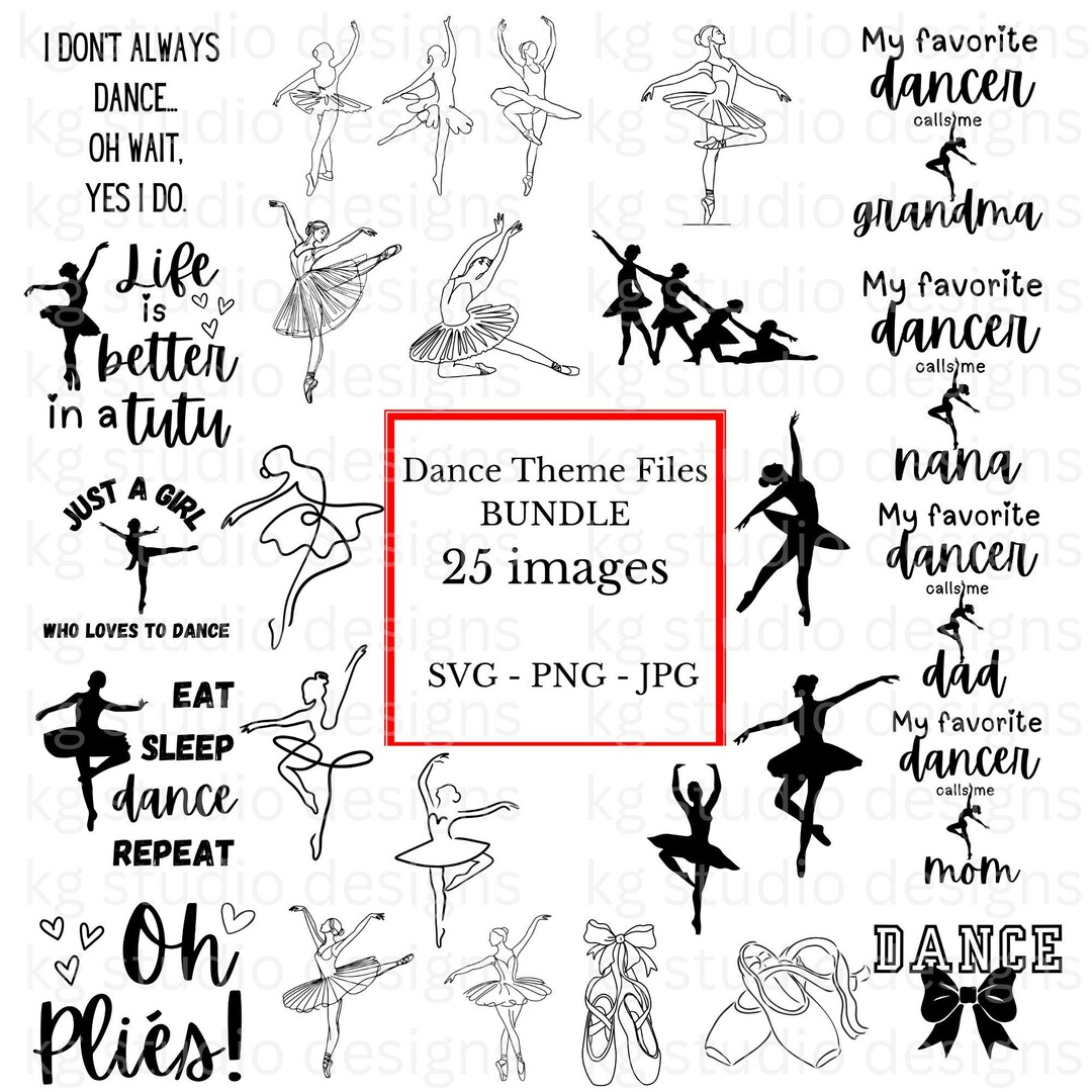 Cute Dance Svg Bundle, Ballet Svg, Ballerina Svg, Dance Svg, Dance Mom ...