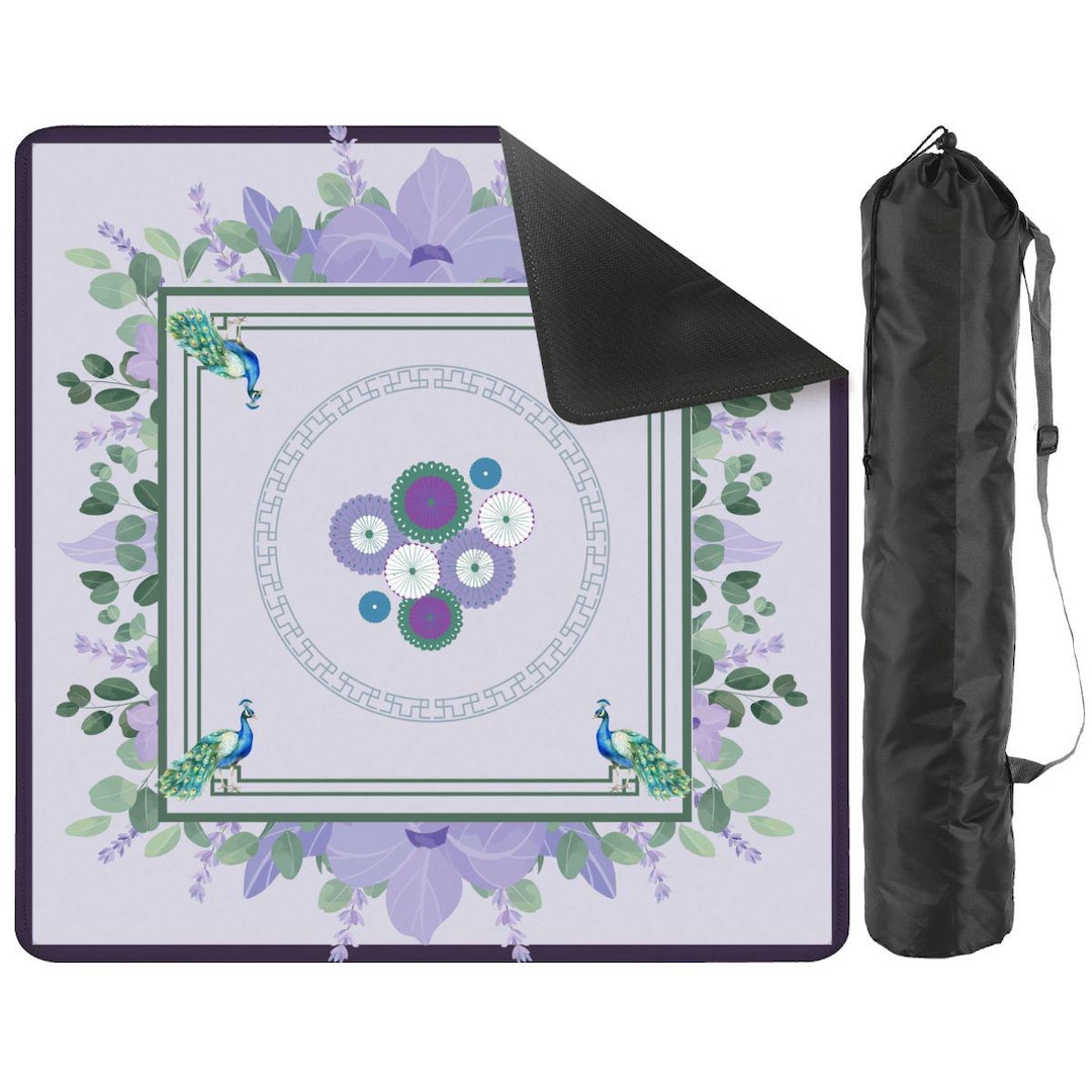 Liliac Floral Mahjong Mat, Purple Mahjong Mat, Mah Jongg Mat, Floral ...