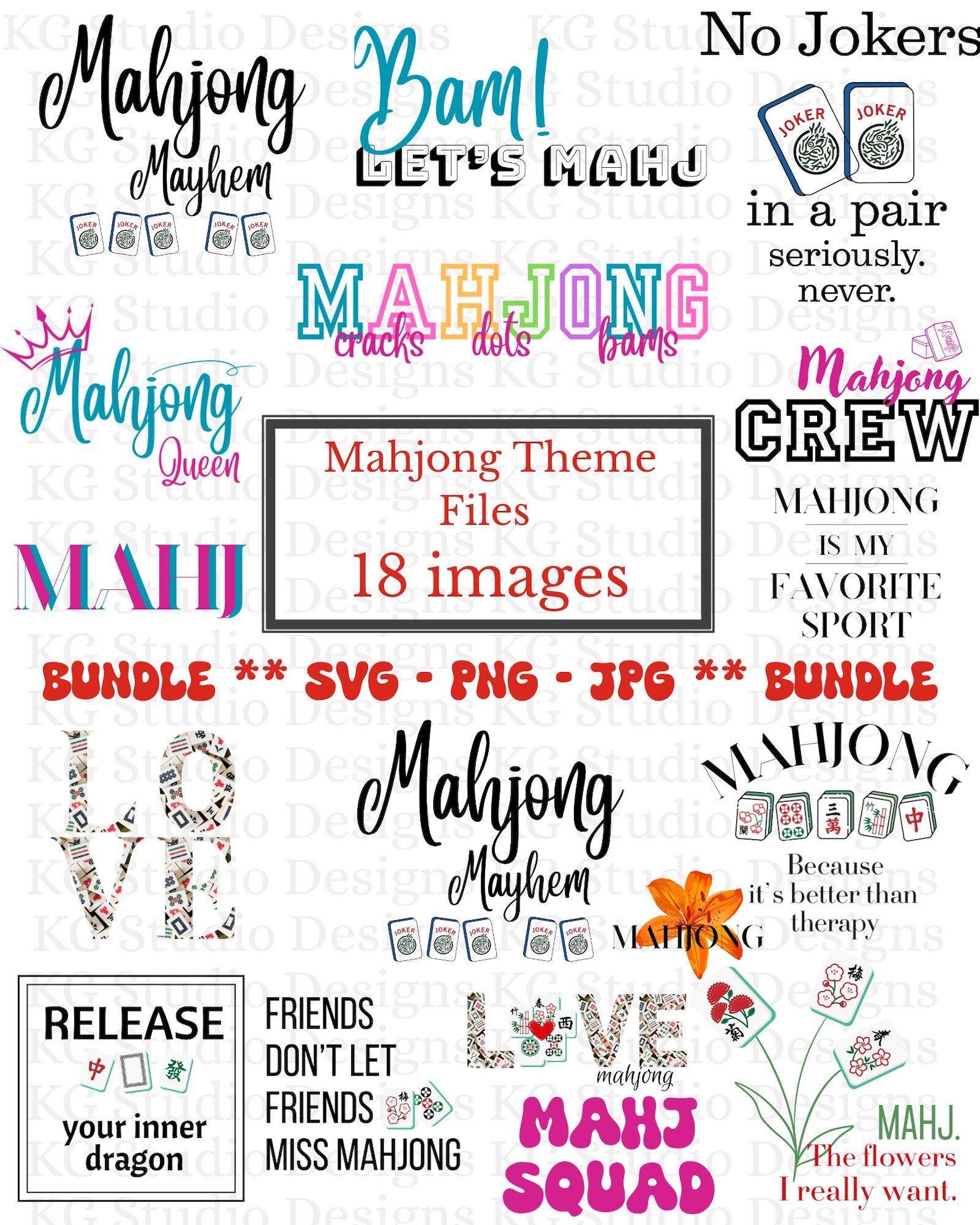 Mahjong Graphics Bundle: SVG, PNG, JPG Files (digital Download - Etsy