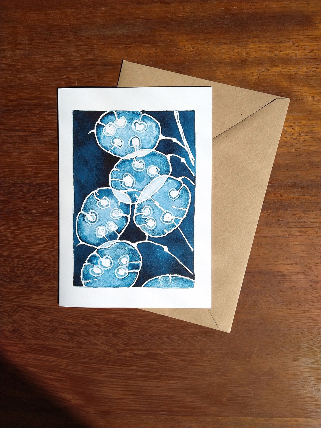 Blue Honesty Greetings Card, Art Card, Note Card, Birthday Card ...