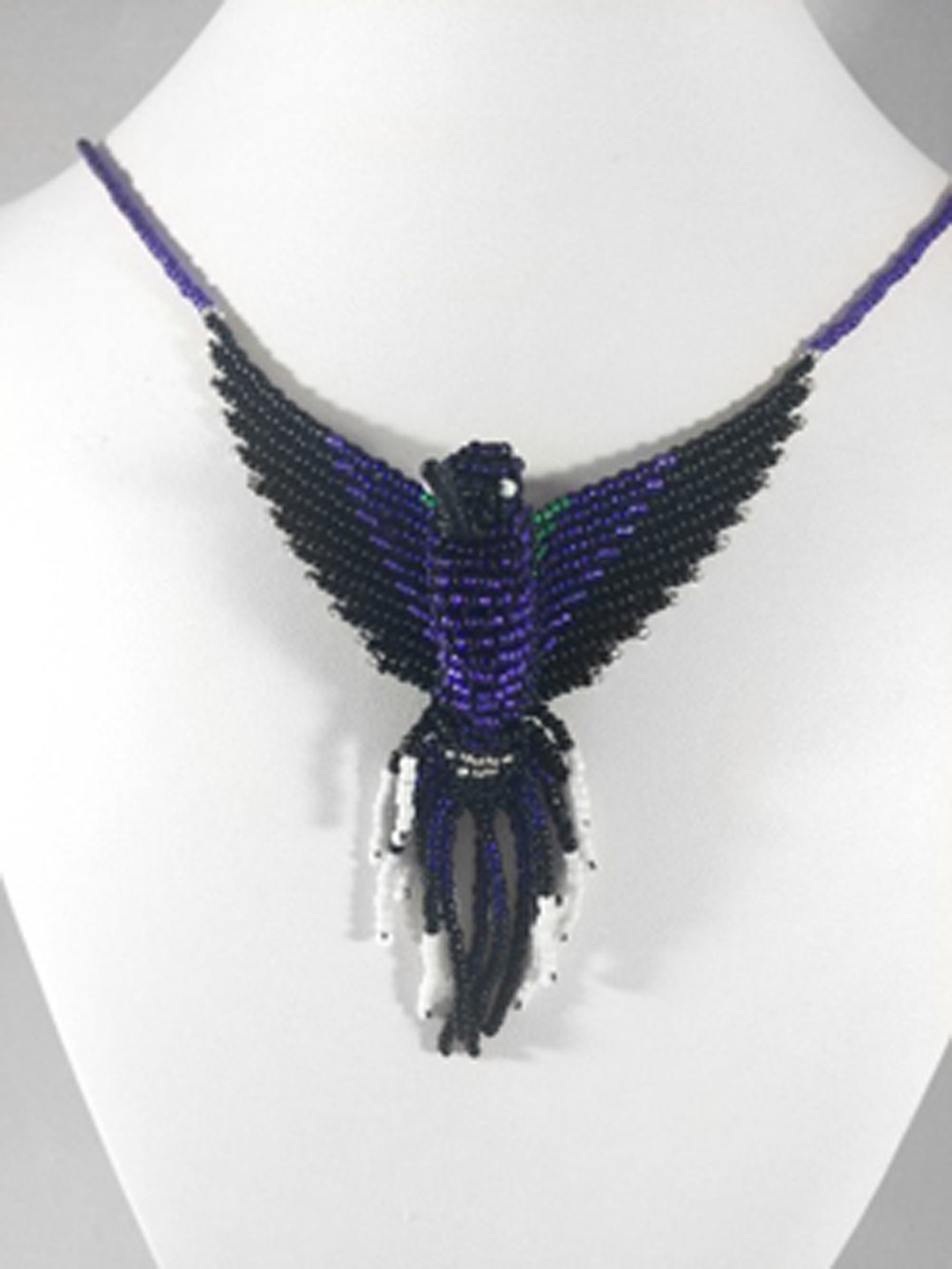 Purple Hummingbird Necklace With Magnetic Clasp -violet Sabrewing ...