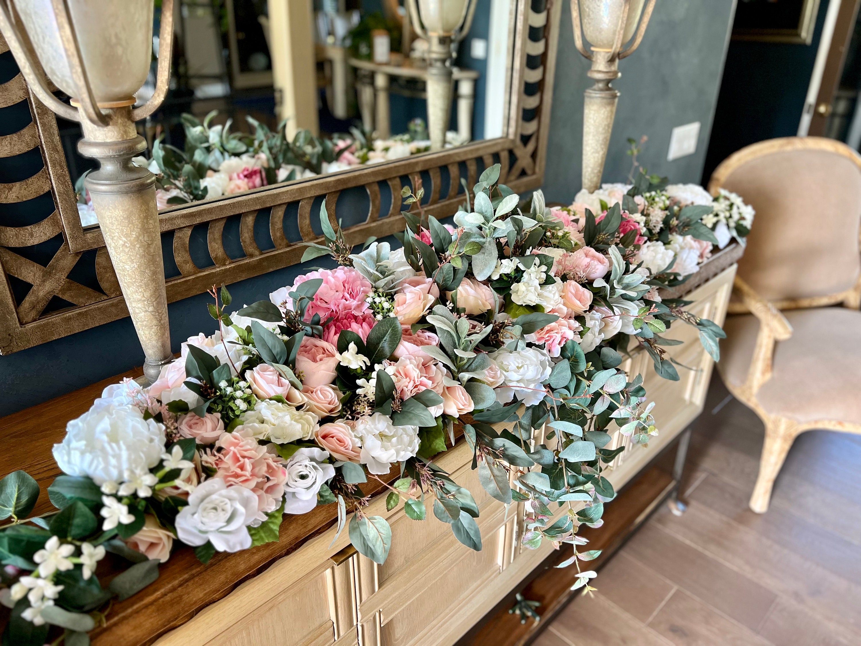 Boho Blush Pinks & White/ivory Sweetheart Table Flowers, Cascading ...