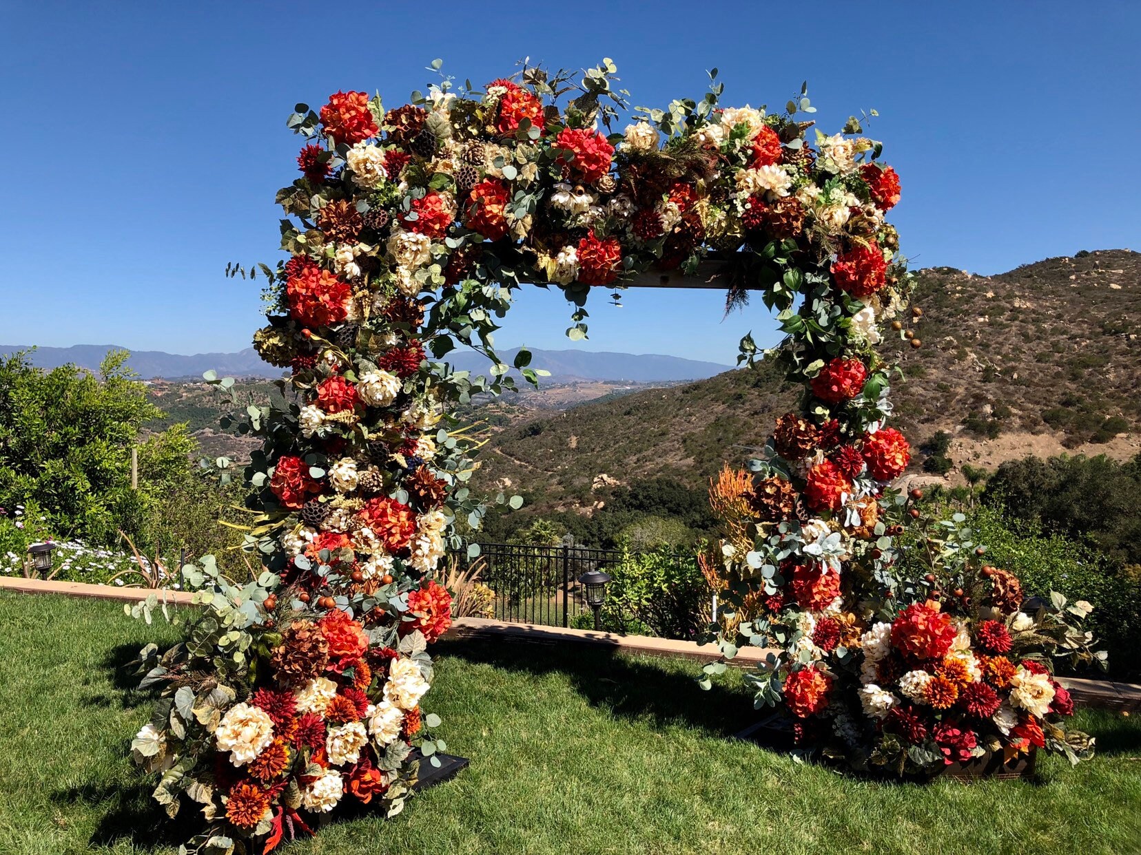 Burnt Orange Wedding Arch Floral Package, Wedding Arch Flowers, Tuscan ...