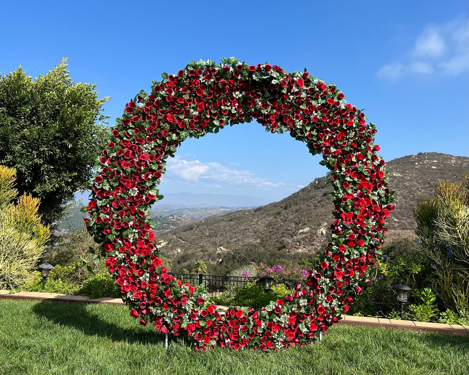 Lux Red Rose Circle Arch Wedding Ceremony Flowers Event Party - Etsy