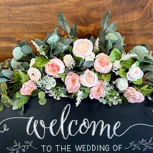 Wedding Sign Flowers, White Wedding Welcome Sign Flowers, Bridal Decor ...