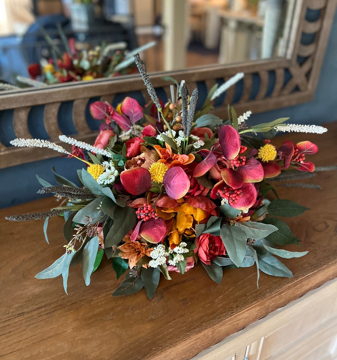 Tuscan Floral Arrangement, Thanksgiving Table Decor, Custom Holiday ...