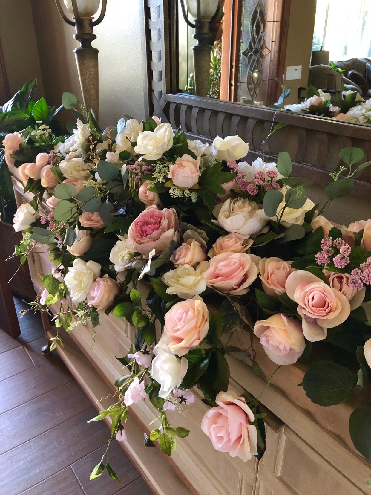 Sweetheart Table Flowers Cascading Centerpiece Blush | Etsy