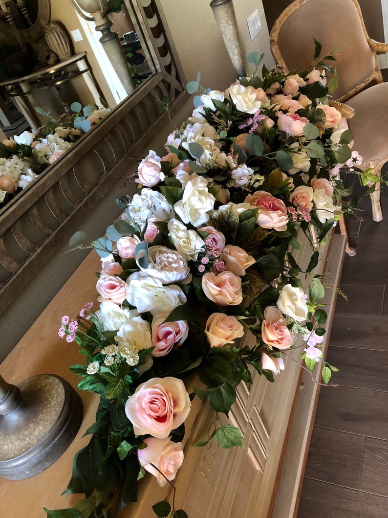 Sweetheart Table Flowers Cascading Centerpiece Blush | Etsy