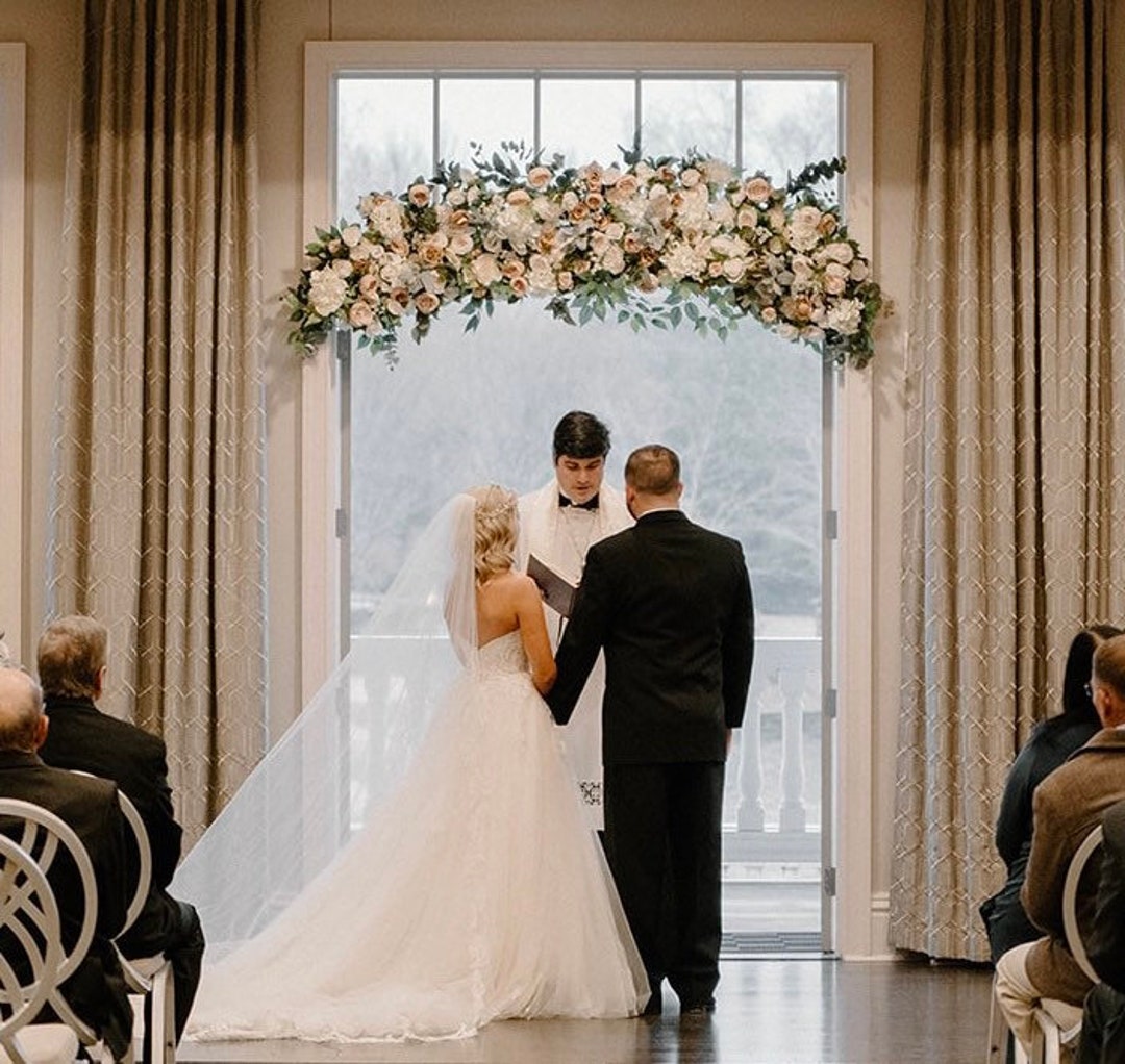 Blush Nude Ivory White Wedding Ceremony Arch Flowers, Blush Wedding Flowers, Custom Color ...