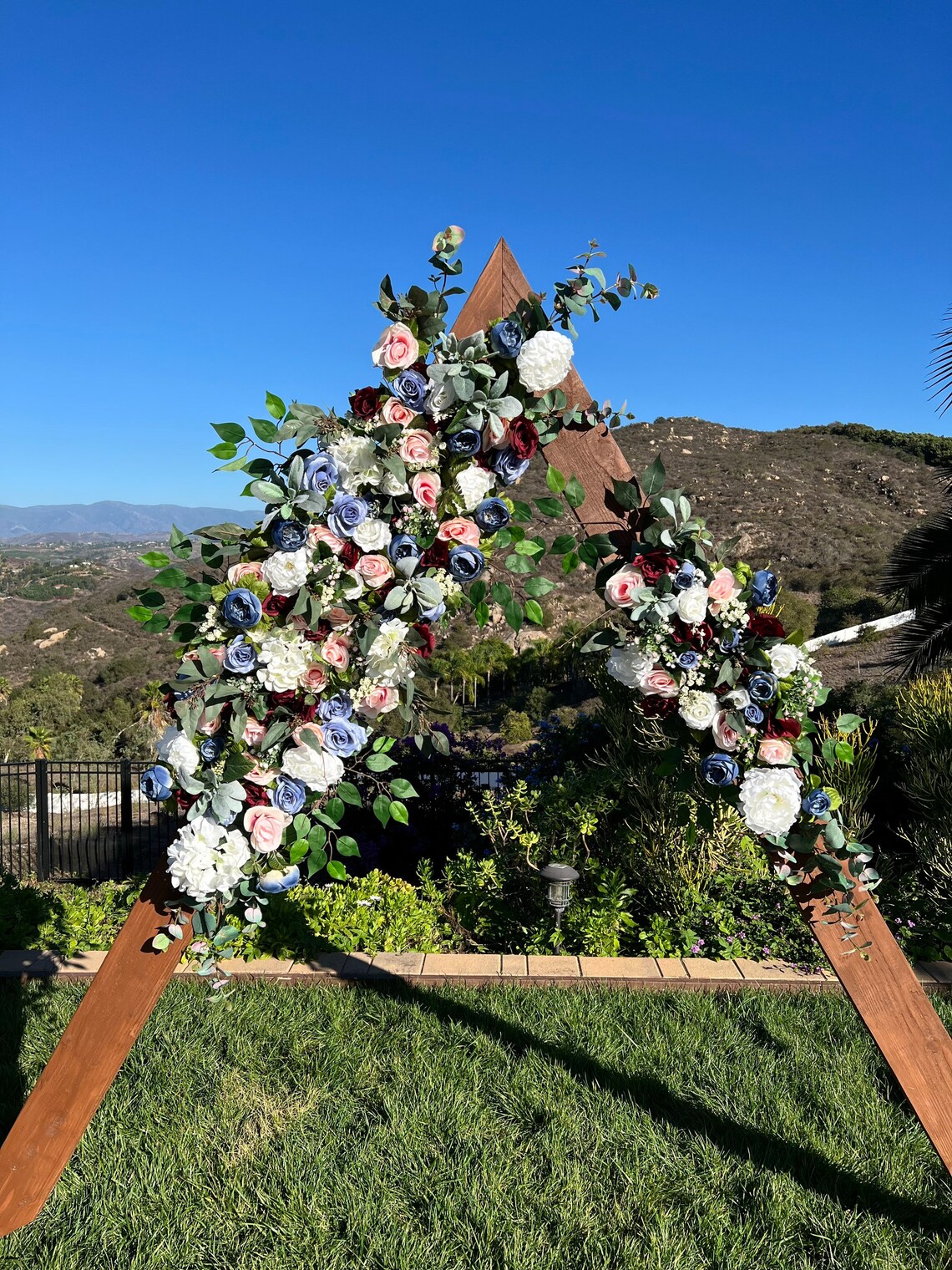 Burgundy Dusty Blue Blush Wedding Arch Flowers Dusty Blue - Etsy