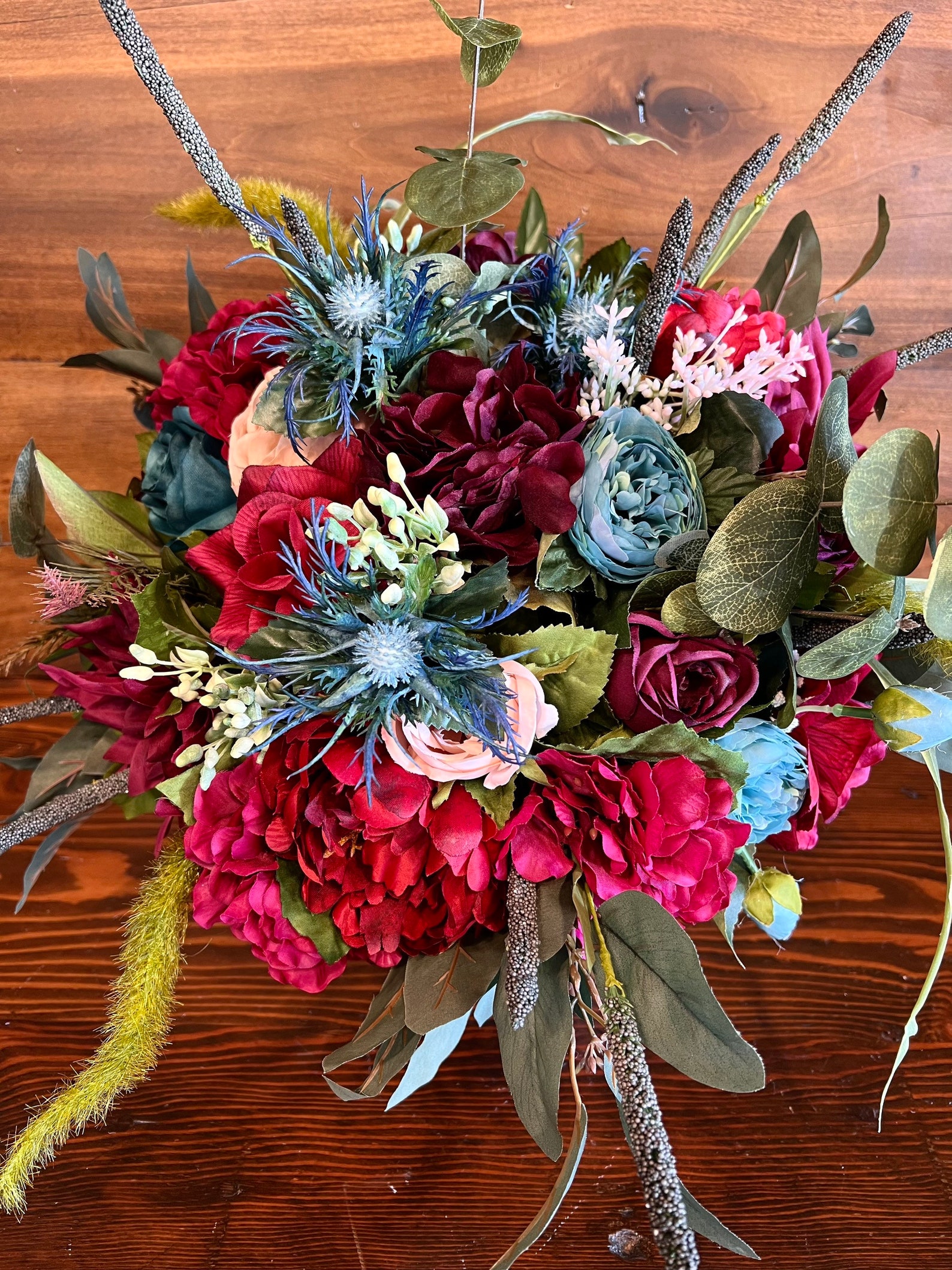 Jewel Tone Peony Wedding Bouquets Custom Purple Red Blue - Etsy