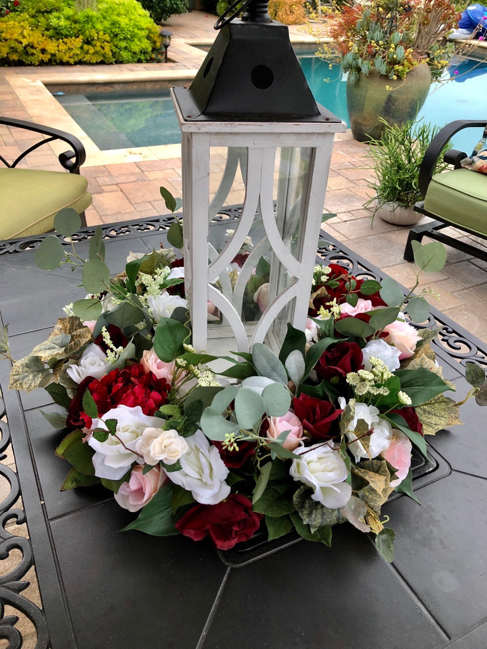 Wedding Lantern Floral Design, Lantern Centerpiece, Bridesmaids Gift ...