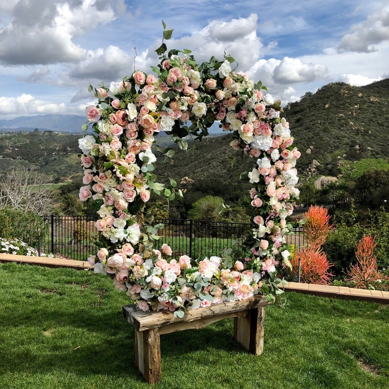Blush Wedding Circle Arch Wedding Flowers Circle Wedding Etsy
