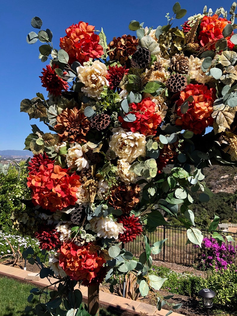 Burnt Orange Wedding Arch Floral Package, Wedding Arch Flowers, Tuscan ...