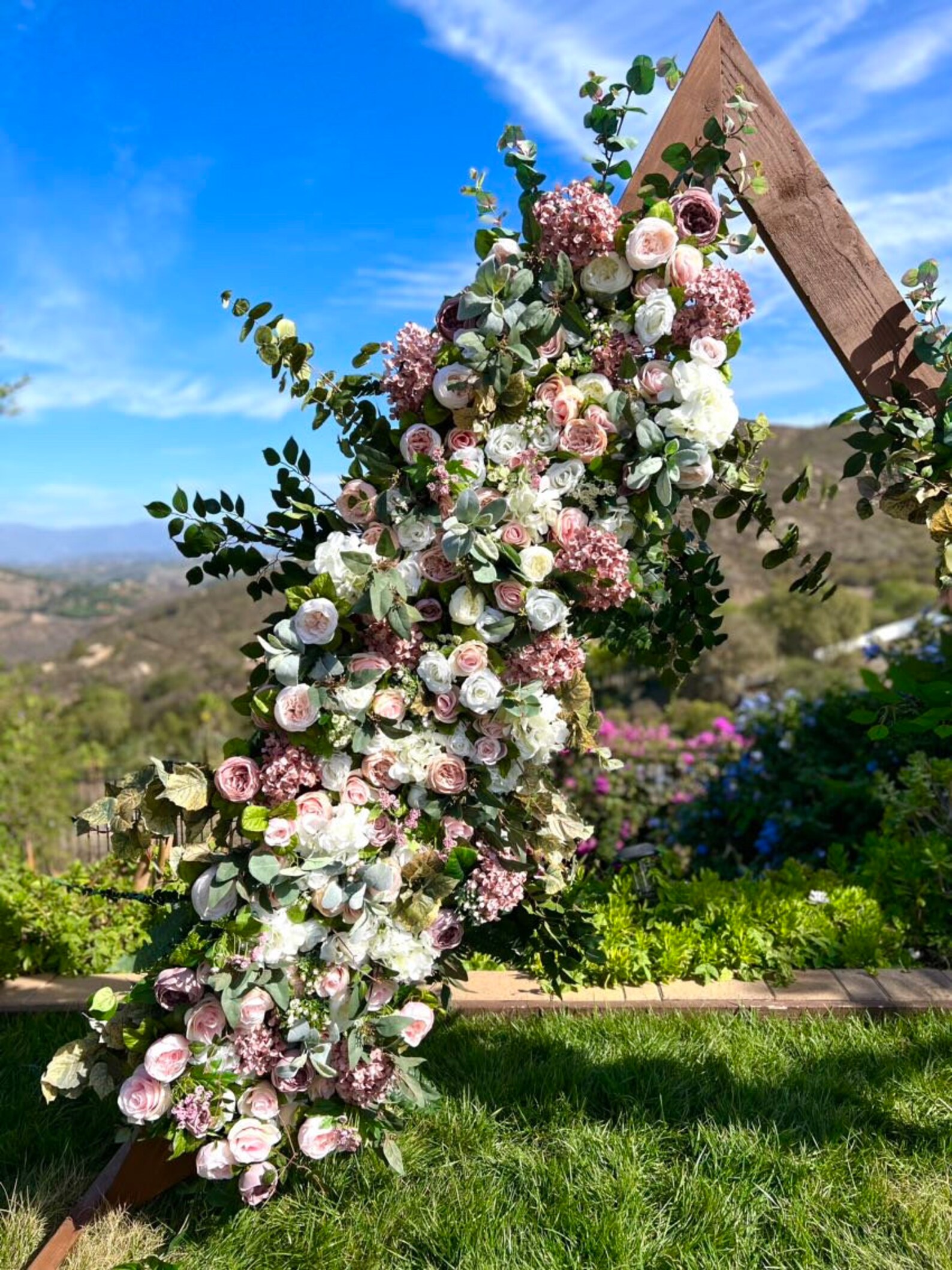 Dusty Rose Blush White Wedding Arch Flowers, Boho Wedding Swags, Most ...