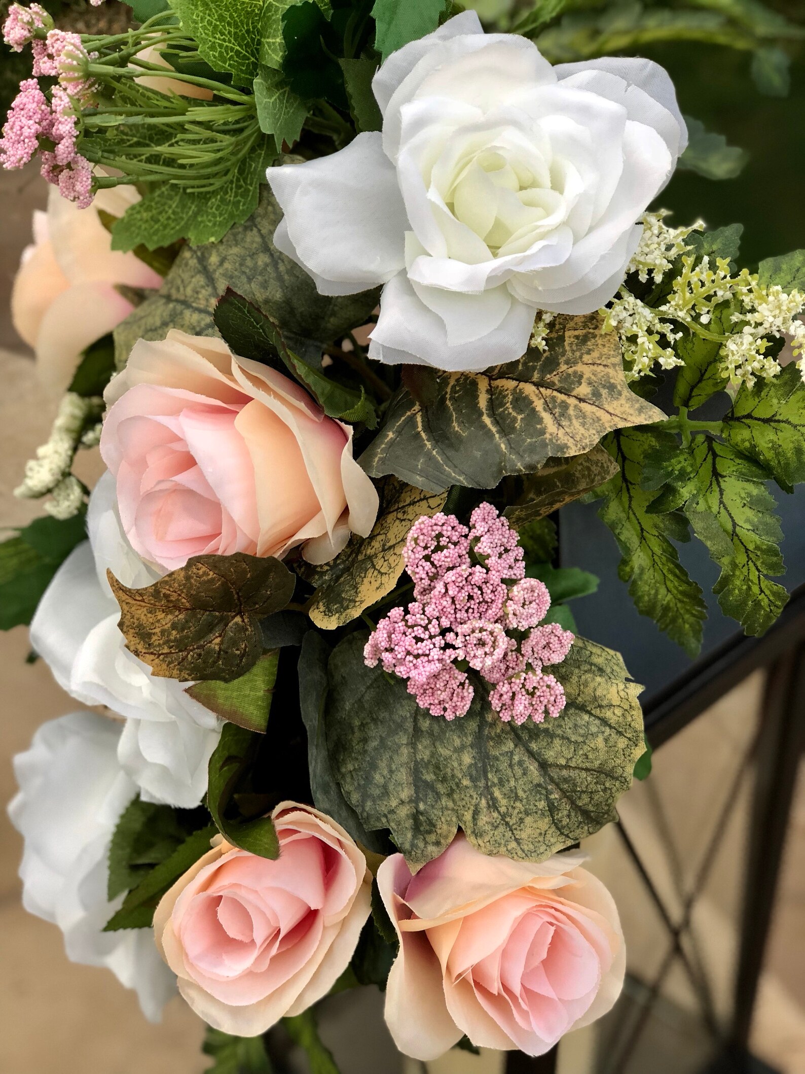 Wedding Reception Lantern Decor, Pew Flowers, Floral Swags, Lantern ...