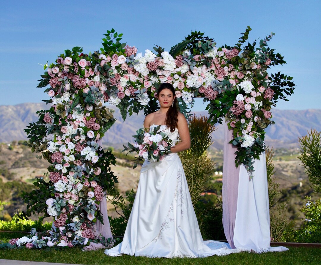 Blush Mauve Wedding Archway Flowers, Ceremony Arbor Flowers, Faux ...